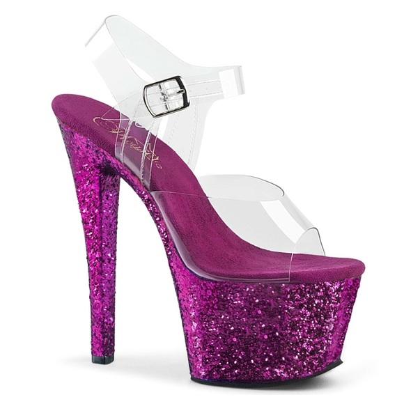 Pleaser | Shoes | Purple Glitter Heels Stilettos New Sale | Poshmark
